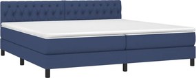 Box spring postel s matrací modrá 200x200 cm textil 3140327