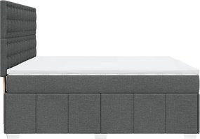 Box spring postel s matrací tmavě šedá 180x200 cm textil 3294062