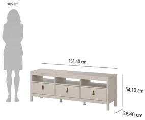 Šedobéžový TV stolek 151x54x38 cm Madrid – Tvilum
