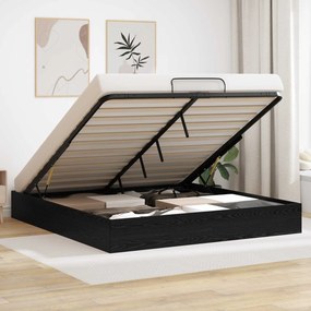 Ottoman postel Černý Dub 203 x 180 x 25 cm Dřevěný materiál 3409206