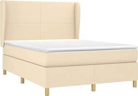 Box spring postel s matrací krémová 140x190 cm textil 3128362
