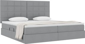 Postel s úložným prostorem a matrací Světle šedá 200 x 200 cm 3371802