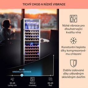 Klarstein Vinovilla Grande Duo, vinotéka, 425 l/165 lahví, 3barevné LED osvětlení
