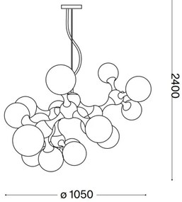 Ideal Lux - Lustr na lanku NODI 15xE14/28W/230V mosaz