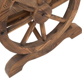 Zahradní lavice pro 2 osoby, masivní dřevo, rustikální design kol, nosnost 250 kg, 114 cm, tmavě hnědá