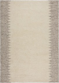 Ručne tkaný kusový koberec Minerals Border Natural, 160x230, béžová, chodba / predsieň, Flair Rugs