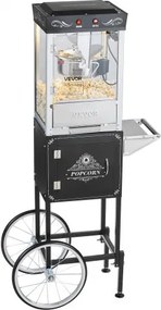 Výrobník popcornu s vozíkem, Konvice z nerezové oceli o objemu 0,2 kg VEVOR – Černá