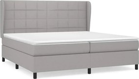 Box spring postel s matrací světle šedá 200 x 200 cm textil 3127989