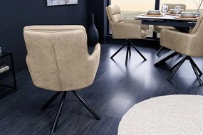 Designová otočná židle Maddison béžová kůže