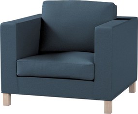 Potah na křesko IKEA Karlanda, krátký barva modrá látka pletený vzor