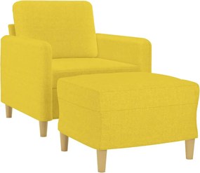 Křeslo s podnožkou světle žluté 60 cm textil 3201189
