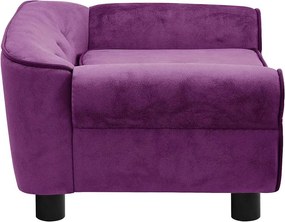 Pohovka pro psy vínová 72 x 45 x 30 cm plyš 171041