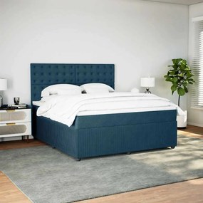 Box spring postel s matrací tmavě modrá 180x200 cm samet 3292422