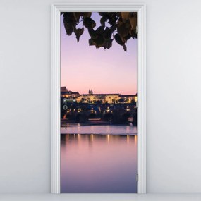 Fototapeta na dveře - Pražský hrad a Vltava (95x205cm)