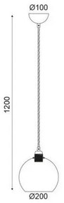 ACA DECOR Závěsné svítidlo PYTHIA max. 40W/E27/230V/IP20, průměr 20 m, kouřová