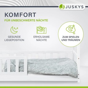 Juskys Dětská domečková postel Marli 80 × 160 cm Barva: přírodní, Velikost: 80 × 160 cm