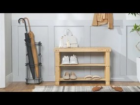 Bambusový botník, úložný systém na boty, přírodní