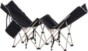 Kempinkové lůžko Outsunny Skládací kempinkové lůžko s přenosnou taškou 190 x 68 x 52 cm Oxford Black ideální pro kempování a outdoorové aktivity | Ao…