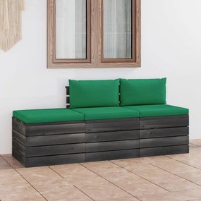 vidaXL 3dílná zahradní sedací souprava z palet + podušky borové dřevo [3061758] Barva: krémová