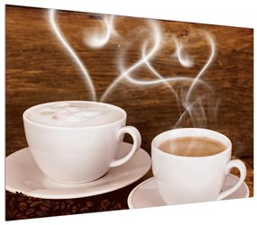 Obraz šálků kávy  (100x70 cm)