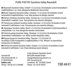 Butlers PURE POETRY Vůně do bytu Sunshine Valley 150 ml
