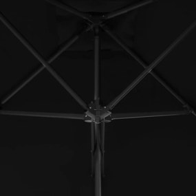 vidaXL Zahradní slunečník s ocelovou tyčí černý 300 x 230 cm