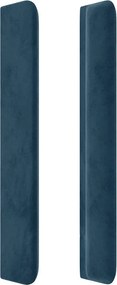 Čelo postele s LED tmavě modré 93 x 16 x 118/128 cm samet 3124326