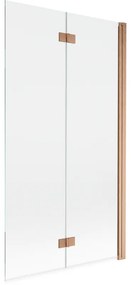 Mexen Mist dvoukřídlová sprchová zástěna pravá 100 x 150 cm, transparentní, kartáčovaná měď - 8A9-100-002-65-00-P