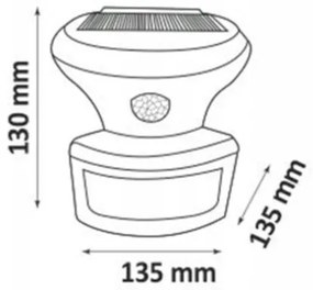 LED Solární reflektor se senzorem LED/5W/3,7V 2000 mAh IP44