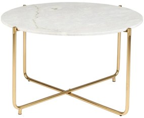 White Label Bílý mramorový konferenční stolek WLL TIMPA 70 cm