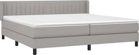 Box spring postel s matrací světle šedá 200 x 200 cm textil 3129897