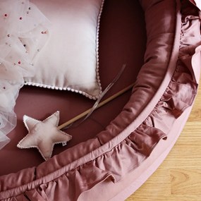 Cotton &amp; Sweets Mini hnízdo pro děti s volánem sytě růžová