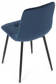 Jídelní židle modrá sametová látka, kovové nohy černé CT-281 BLUE4