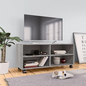 TV skříňka na kolečkách šedá sonoma 90x35x35cm kompozitní dřevo