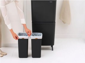Tmavě šedý plastový odpadkový koš 25+10+10 l na tříděný odpad SortUp Recycle Hi – Brabantia