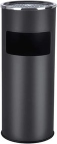 Odpadkový koš s popelníkem, 30 l, černý, nerez