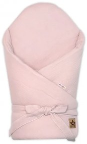 Mušelínová zavinovačka s výztuží na zavazování, Baby Nellys, 75x75cm, pudrově růžová