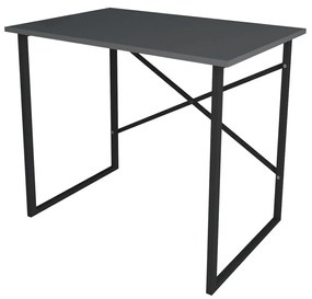 Psací stůl ANGELA 90x60 cm, lamino antracit, kov černý matný lak