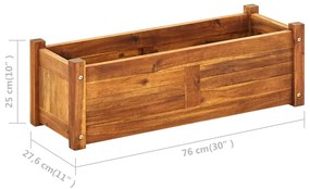 vidaXL Vyvýšený záhon akáciové dřevo 76 x 27,6 x 25 cm