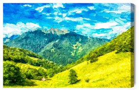 Obraz Malovaná Horská Krajina Nedostatek Nedostatek Plátno Canvas 120x80