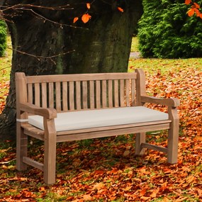 Teaková lavice Daxon s sedací polštář 150 cm – krémová