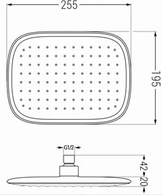 Mexen příslušenství, sprchová hlavice 25x19 cm D-49, černá-zlatá, 79749-75