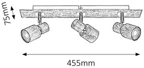 Rabalux MERKUR stropní bodové svítidlo max. 3x50W | GU10 | IP20 - tmavé dřevo