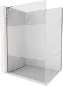 Mexen Kioto L, sprchová zástěna Walk-In 120 x 200 cm, 8mm čiré sklo-námraza, růžové zlato profil, 800-120-103-60-35