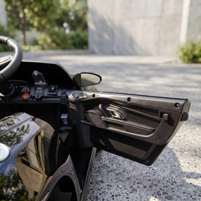 AIYAPLAY Dětské elektrické auto 12V Dětské auto s dálkovým ovládáním Lithium-akumulátor 2 motory Plynulý start Zadní odpružení Černá