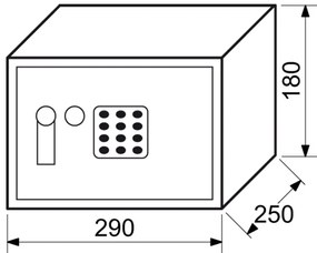 Richter Czech Ocelový sejf s elektronickým zámkem, číselnou klávesnicí a páčkou k otevření  RS.18.EDK
