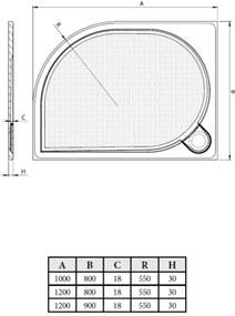 Olsen Spa LAKA 100 x 80 x 3 cm VANKCCTVRT1080L sprchová vanička levá