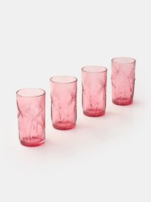 Sinsay - Sada sklenic s motivem palem 4 pack - růžová