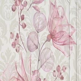 Ozdobný paraván Abstrakce květin - 145x170 cm, čtyřdílný, klasický paraván