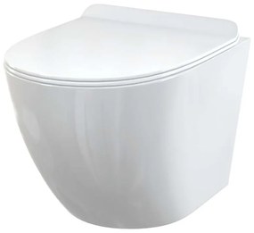 Alca - Závěsné WC se sedátkem Slim, SoftClose, Rimless, bílá WC SOLID